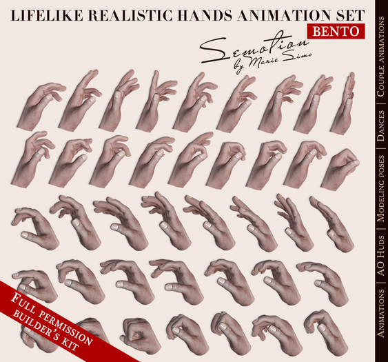 Second Life Marketplace - SEmotion Realistic Hands Set 2 - 10 ONLY ...