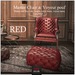 Second Life Marketplace - OneDecor_Master Chair & Voyeur Pouf. Red