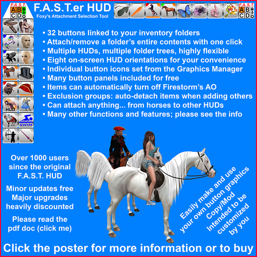 Second Life Marketplace - FASTer HUD: Fast Attachment Manager Equine ...