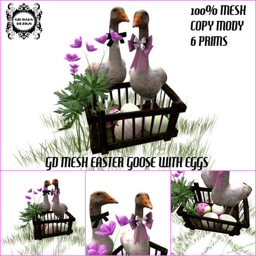 Second Life Marketplace - GD MESH EASTER GOOSE WITH EGGS