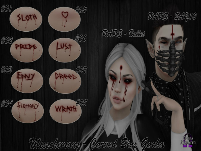 Second Life Marketplace - 01 Sloth - Misschevious - Carved Sins Gacha ...