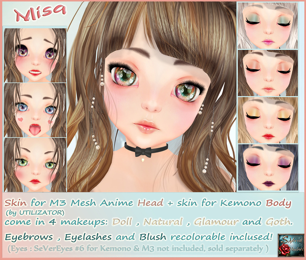 Second Life Marketplace - *{ SeVered GarDeN }* Misa - M3 Anime Head ...