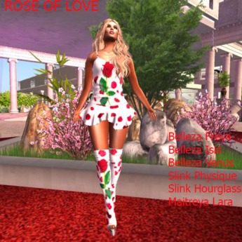 Second Life Marketplace - ROSE OF LOVE set rose petals Belleza Slink ...