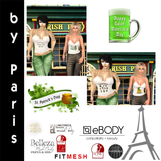 Second Life Marketplace - Tracy Strappy St Patricks Tank Top - Maitreya ...