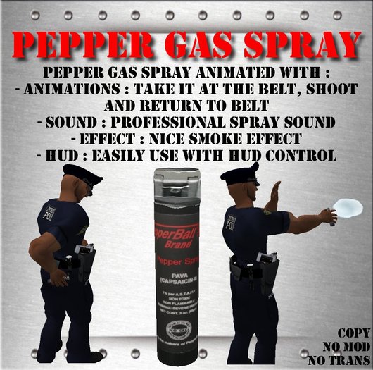 Second Life Marketplace - Pepper gas spray - self defense _ bombe gaz ...