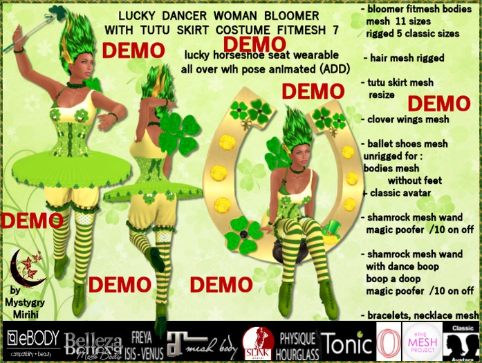 Second Life Marketplace - DEMO free Lucky dancer costume fitmesh 6 7 ...