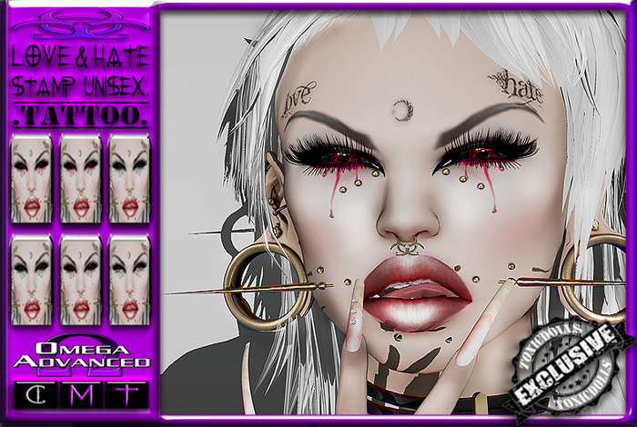 Second Life Marketplace - [TD] Love & Hate Stamp [Tattoo]