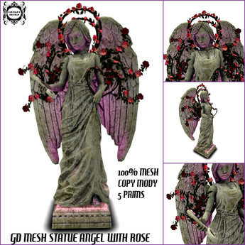 Second Life Marketplace - GD MESH STATUE ANGEL WITH ROSE