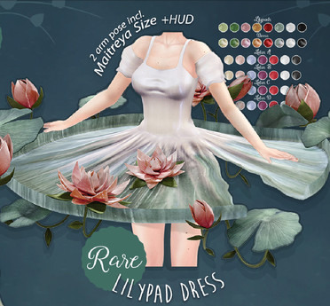 Second Life Marketplace - nani - dreamy pond - lilypad dress [maitreya] RARE