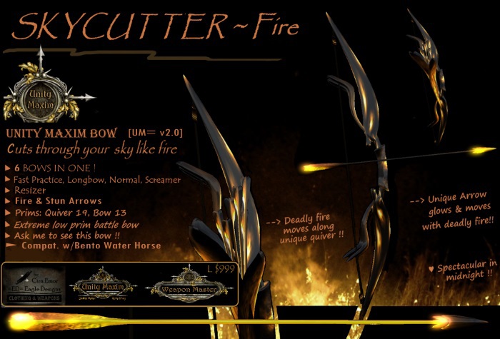 Second Life Marketplace - =ED= SKYCUTTER Fire - BOW - (UM= v2.0 ...