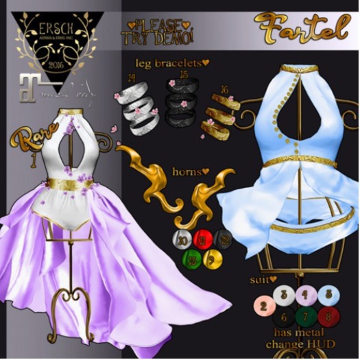 Second Life Marketplace - ERSCH - Fartel Gacha MAITREYA Horns 09 Gold
