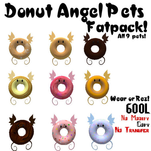 Second Life Marketplace - Donut Angel Pets Fatpack! All 9 Flavours!