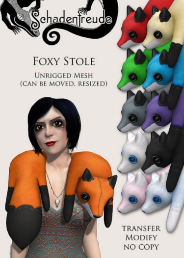 Second Life Marketplace - Schadenfreude Yellow Foxy Stole