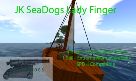 Second Life Marketplace - JKSD Lady Finger 4 Gun Interceptor Sailing Ship