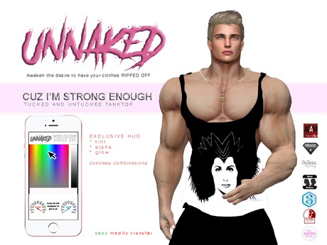 Second Life Marketplace - UNNAKED / TANKTOP / ALL SIZES / STRONG ENOUGH