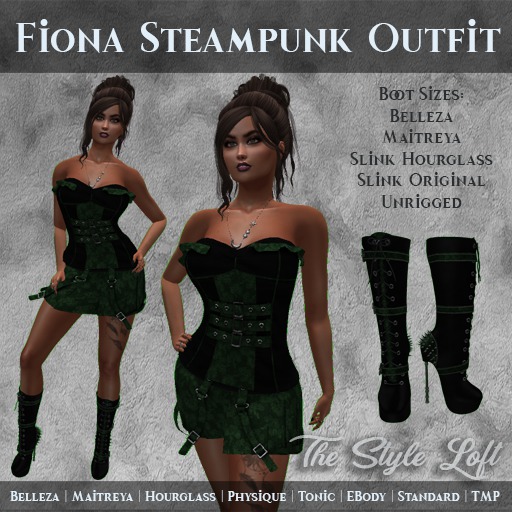 Second Life Marketplace - TSL - Fiona Steampunk Outfit DEMO