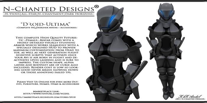 Second Life Marketplace - Droid-Ultima- Complete Female Avatar