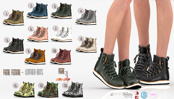 Second Life Marketplace - fame femme : Leather bots - Ginger - Signature