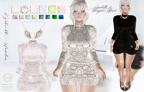 Second Life Marketplace - ♥ .::GH::. ♥ Isabelle Lace Embossed Short Hem ...