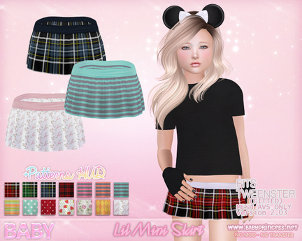 Second Life Marketplace - :*BABY*: {TWEENSTER} Lil Miniskirt - Patterns