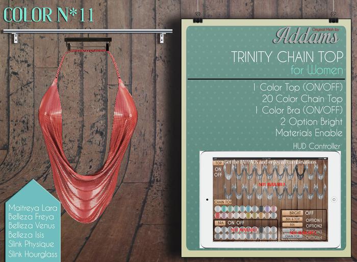 Second Life Marketplace - Addams "Trinity" Mesh Chain Top -Maitreya ...