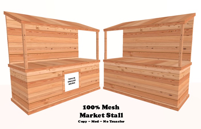 Second Life Marketplace - .:SF:. Market Stall Pine Wood
