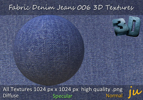 Second Life Marketplace - JU Fabric Denim Jeans 006 3D Textures Full Perm