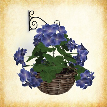 Second Life Marketplace - [noctis] Geranium Wicker hanging baskets BOXED