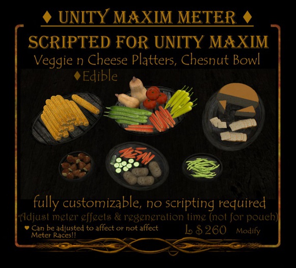 Second Life Marketplace - =ED= [UNITY MAXIM Edible] - VEGGIES n CHEESE ...