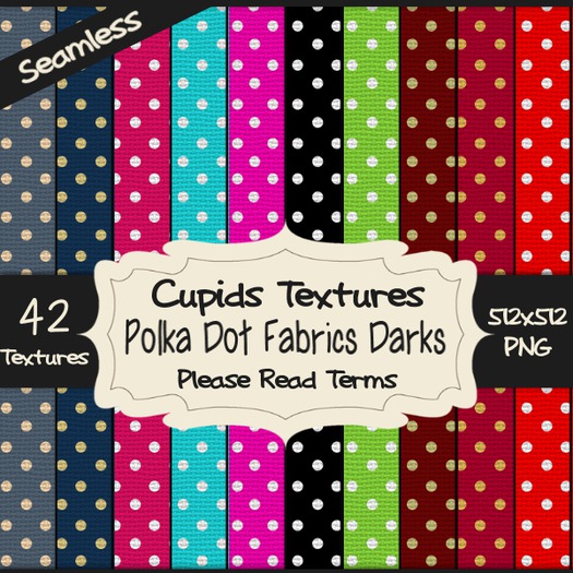 Second Life Marketplace - *Cupids Textures * 42 POLKA DOT FABRIC DARKS