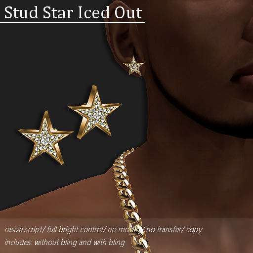 Second Life Marketplace - [DEMO] Stud Star Iced Gold -RYCA-