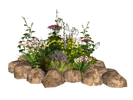 Second Life Marketplace - MSD - Rock Border Cottage Garden - Evelyn (10 ...