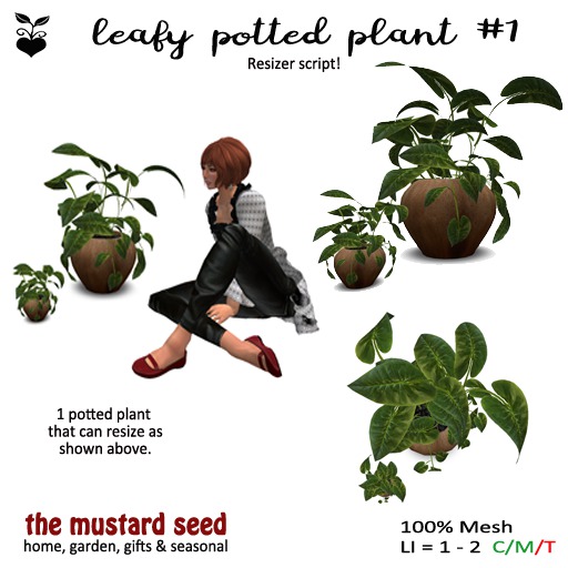 Second Life Marketplace - tms leafy potted plant #1