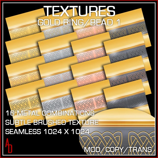Second Life Marketplace - *AD* Textures - Gold Ring Jewelry Textures