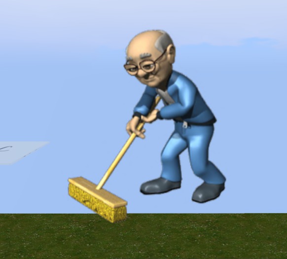 Second Life Marketplace - man cleaning with a broom animated gif