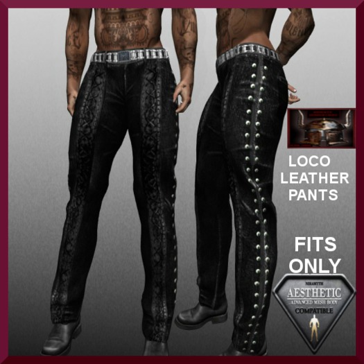 Second Life Marketplace - Aesthetic Loco Leather Biker Pants