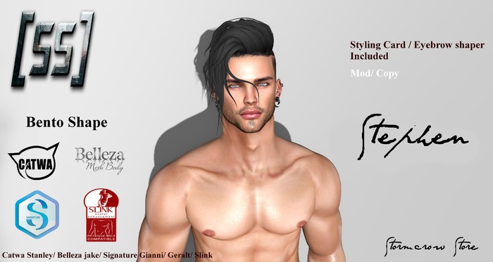 Second Life Marketplace - [Stormcrow Store] Stephen Bento Male Shape ...
