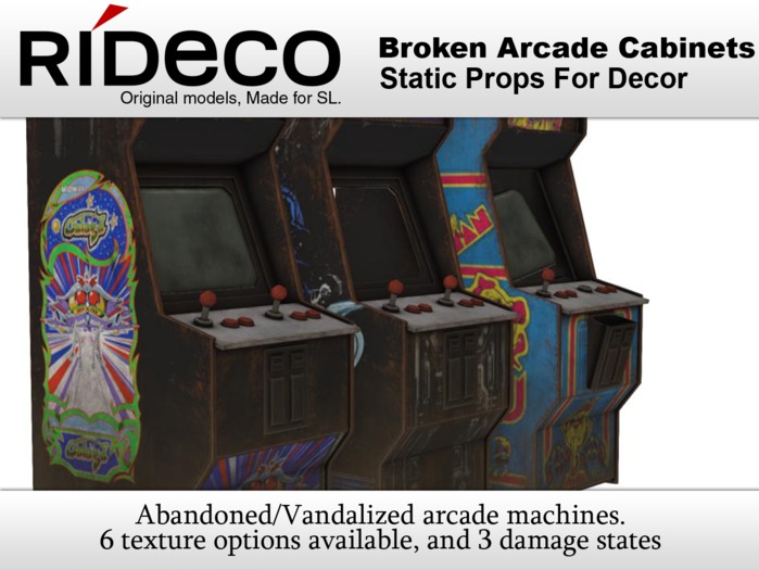 Second Life Marketplace - RiDECO - Broken Arcade Cabinets