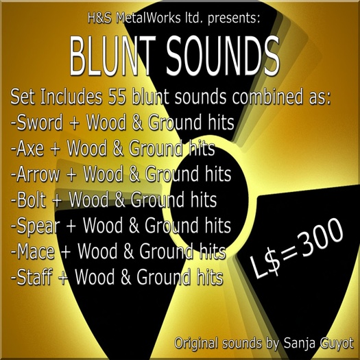 Second Life Marketplace - *SFX* HUGE SET ~Blunt Weapon Sounds~ / FULL PERMS