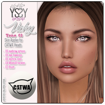 Second Life Marketplace - DEMO *YS&YS* Vicky Skin Applier Catwa Bento Heads