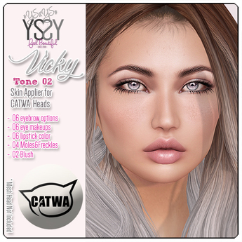 Second Life Marketplace - DEMO *YS&YS* Vicky Skin Applier Catwa Bento Heads