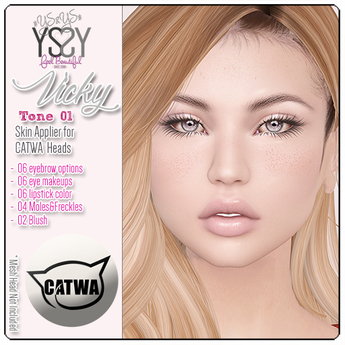Second Life Marketplace - DEMO *YS&YS* Vicky Skin Applier Catwa Bento Heads