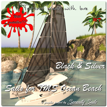 Second Life Marketplace - Ocean Beach Sails - Black & Silver Carbon