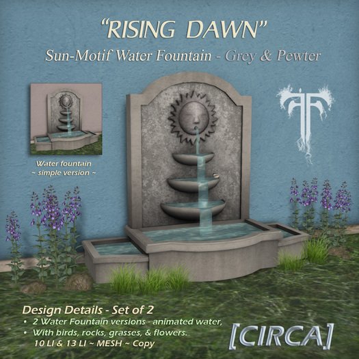 Second Life Marketplace - [CIRCA] - "Rising Dawn" Sun Water Fountain ...