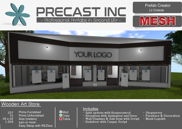 Second Life Marketplace - PreCAST Inc. - Wooden Art Store
