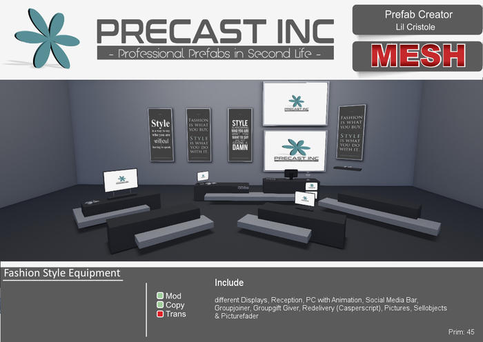 Second Life Marketplace - PreCAST Inc. - Fashion Style Equipment