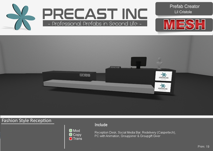 Second Life Marketplace - PreCAST Inc. - Fashion Style Reception