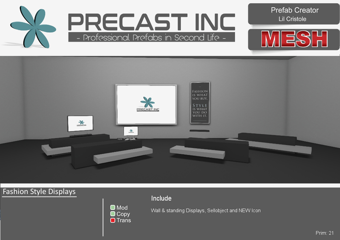 Second Life Marketplace - PreCAST Inc. - Fashion Style Displays