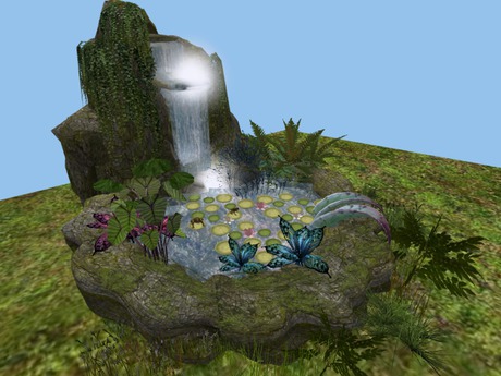 Second Life Marketplace - GD MESH WATERFALL LAKE FROGS ANIMATED