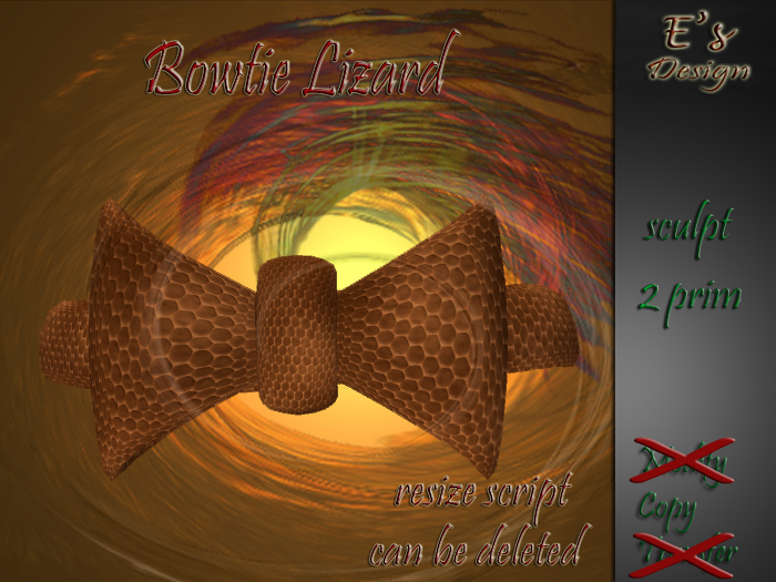 Second Life Marketplace - E's Bowtie, lizard brown